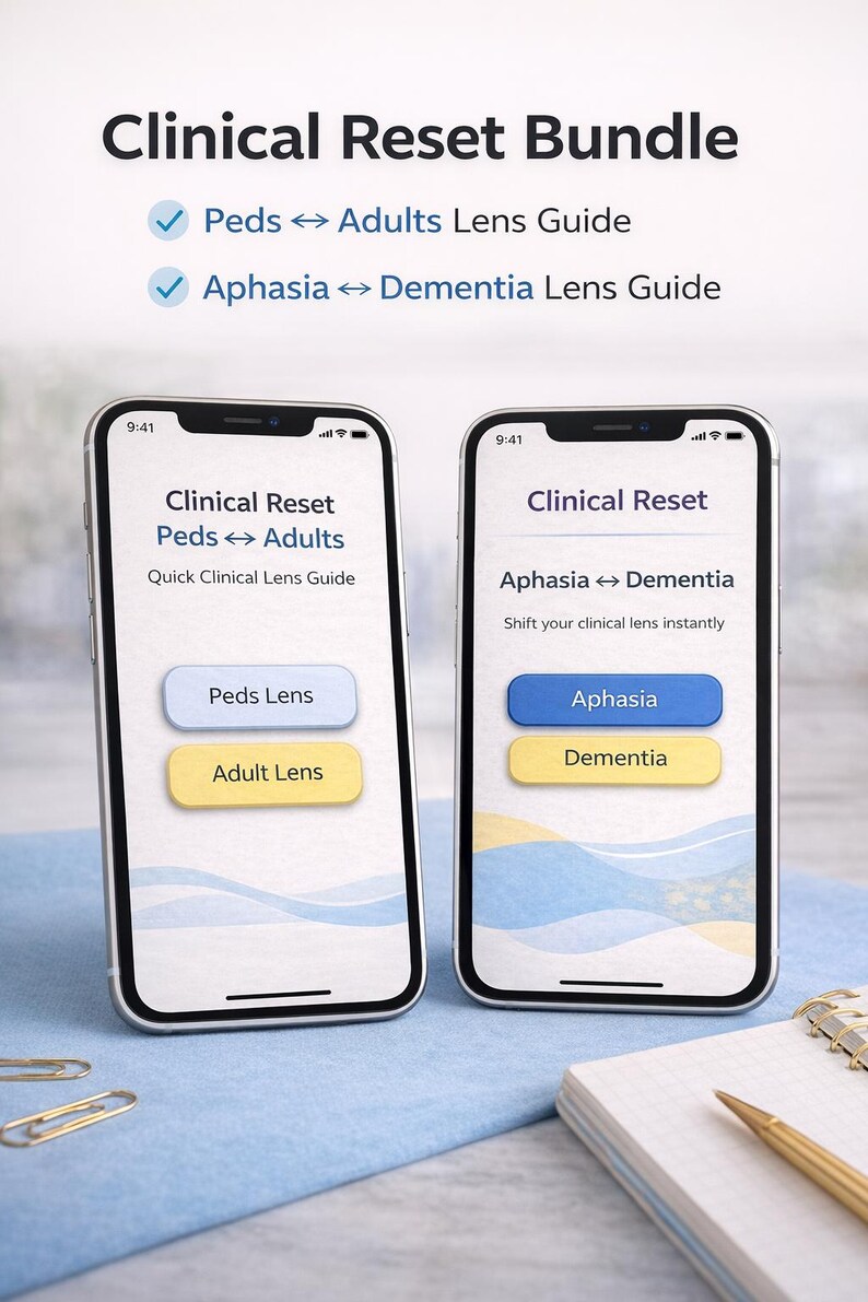 Clinical Reset Bundle | Peds, Adult, Aphasia & Dementia | SLP Quick ...