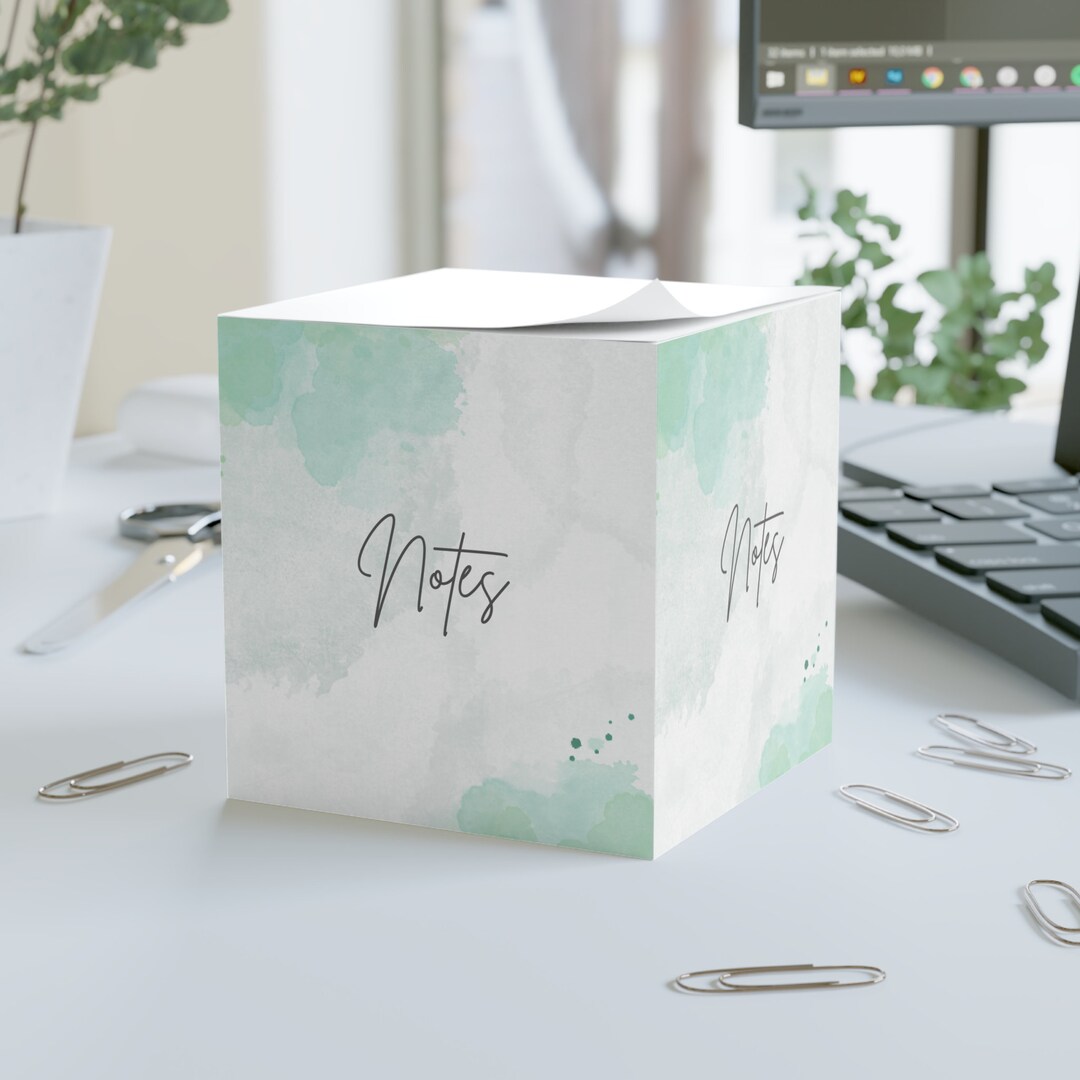 Cute Green Note Cube - Etsy
