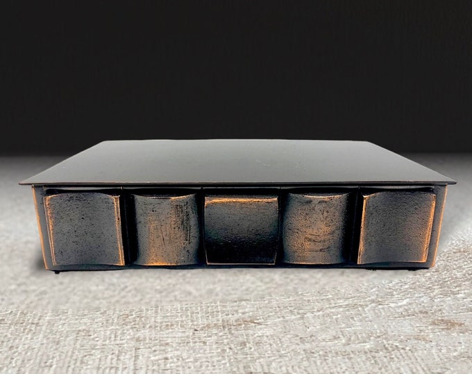 Beautiful Brutalist Mid Century, Bronze Alloy Box With Elegant Wood ...