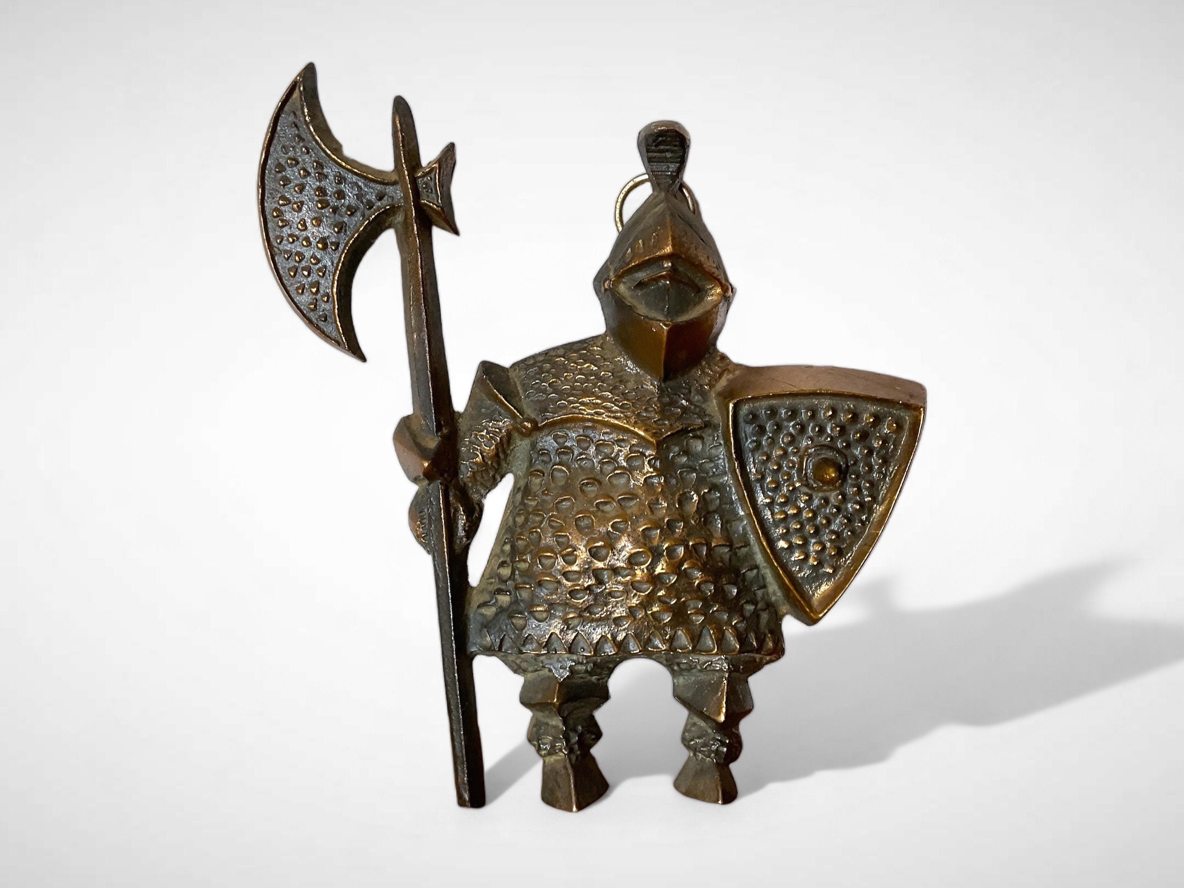 Rare Vintage Bronze Medieval Knight Relief With Copper Detailing Wall ...