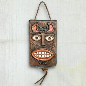 Unique Mid Century Hungarian Masks by Mária Kovács Wall Art Set Vintage ...