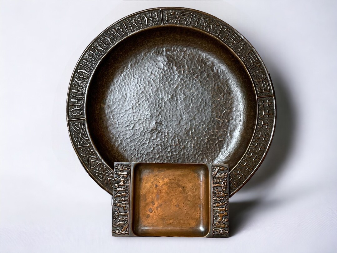 Vintage Margit Teván Copper Coin Dish With Hungarian Folk Art - Mid ...