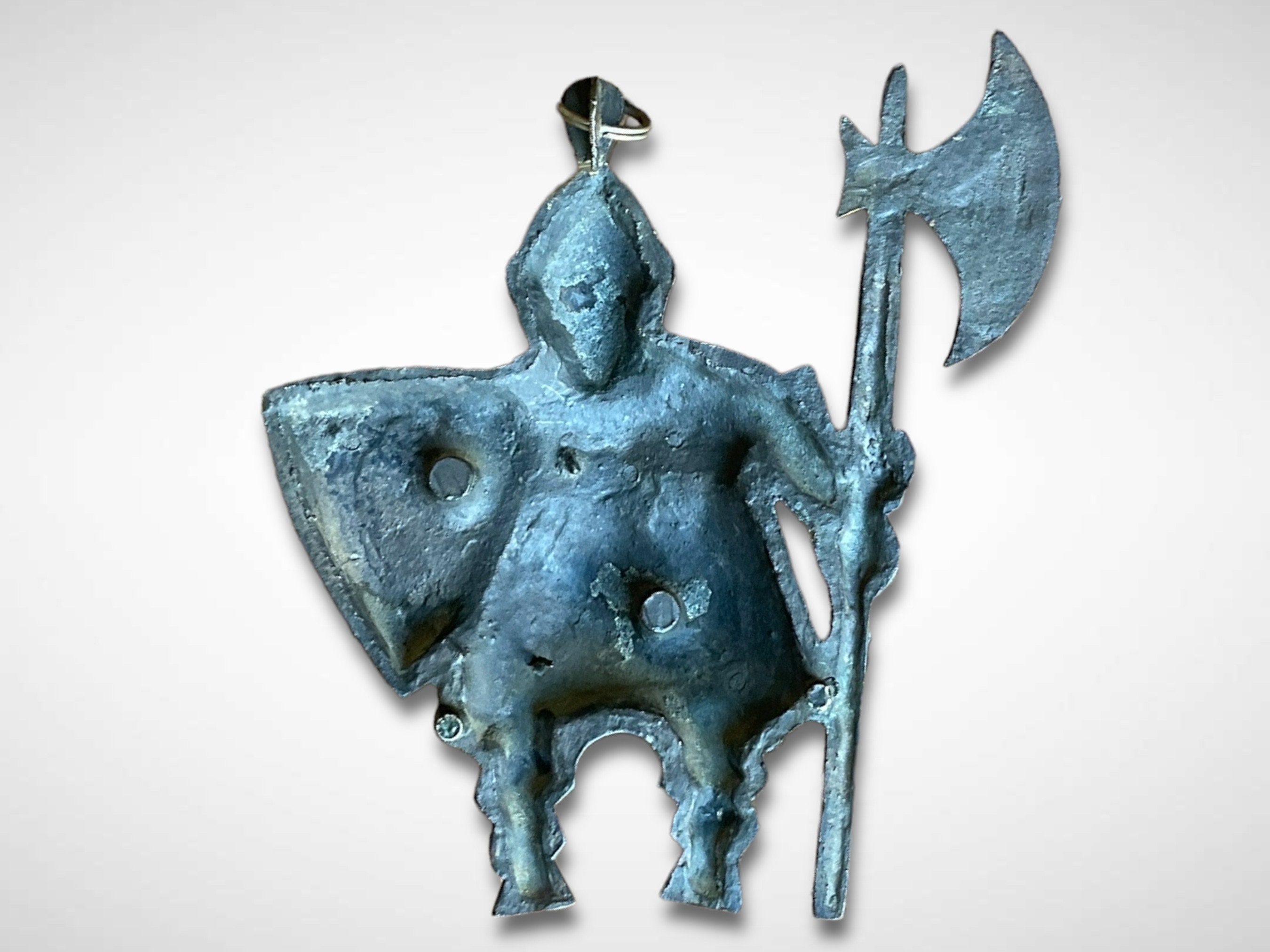 Rare Vintage Bronze Medieval Knight Relief With Copper Detailing Wall ...