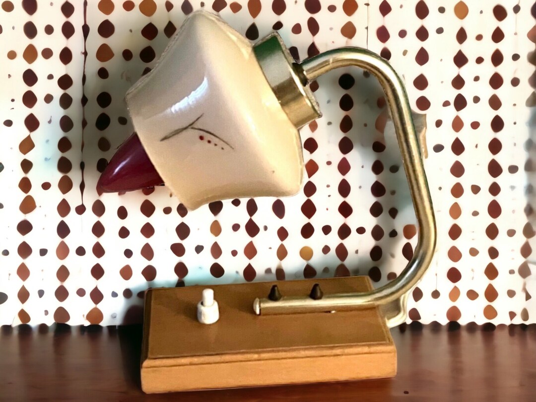 Delightful 60s Atomic Space Age Glass Wood and Copper Metal - Etsy