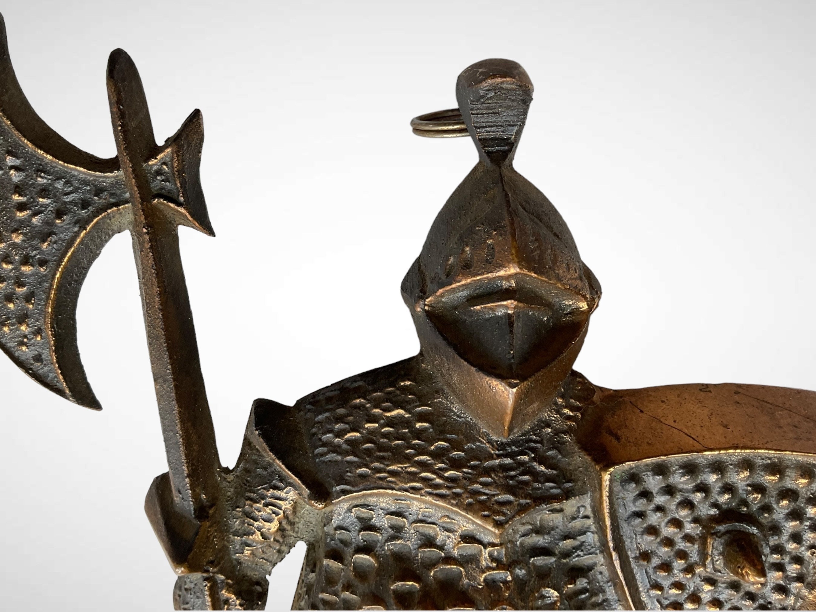 Rare Vintage Bronze Medieval Knight Relief With Copper Detailing Wall ...