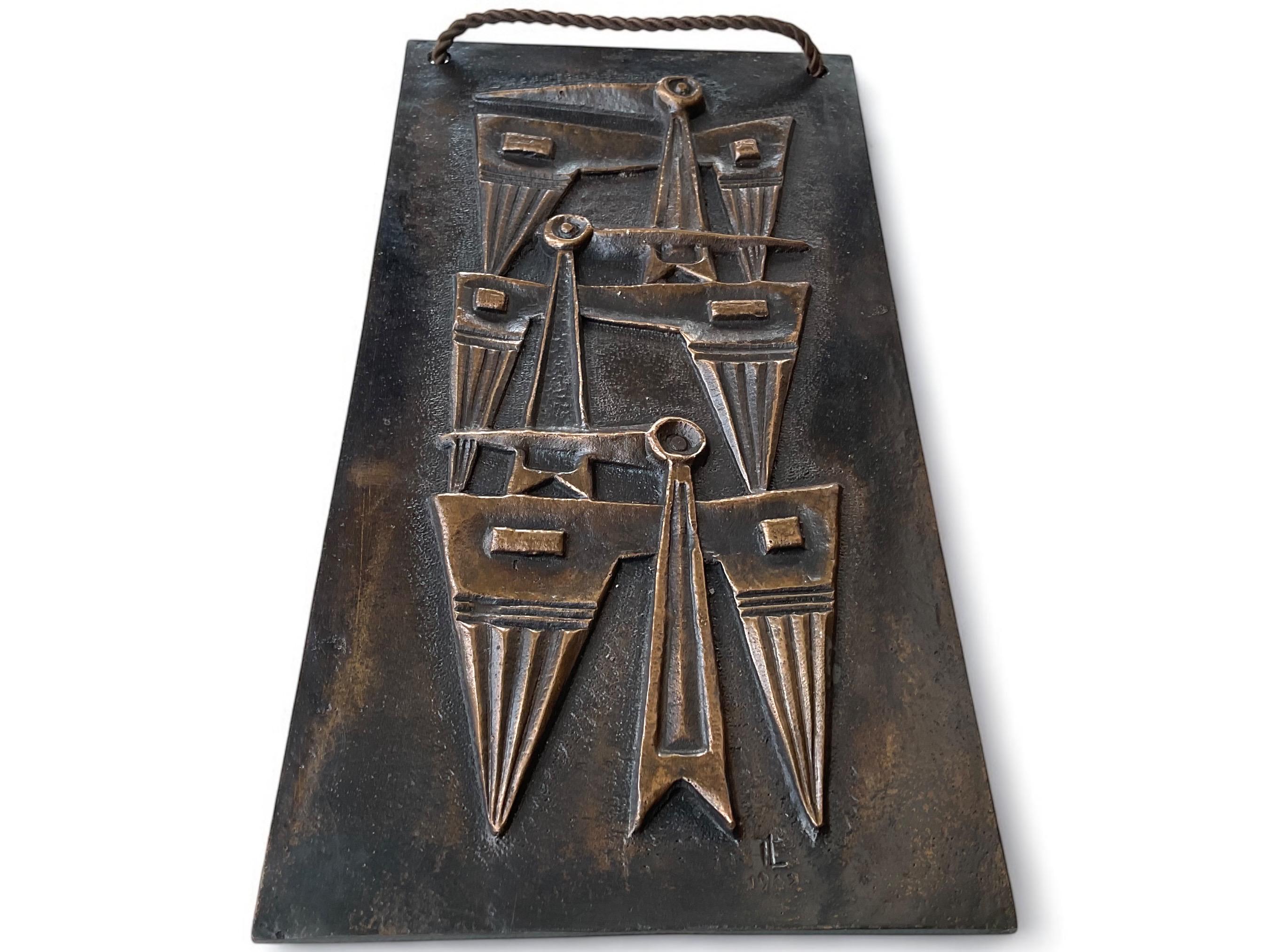 Rare László Tóthfalusi Hungarian Mid Century Signed Brutalist Bronze ...