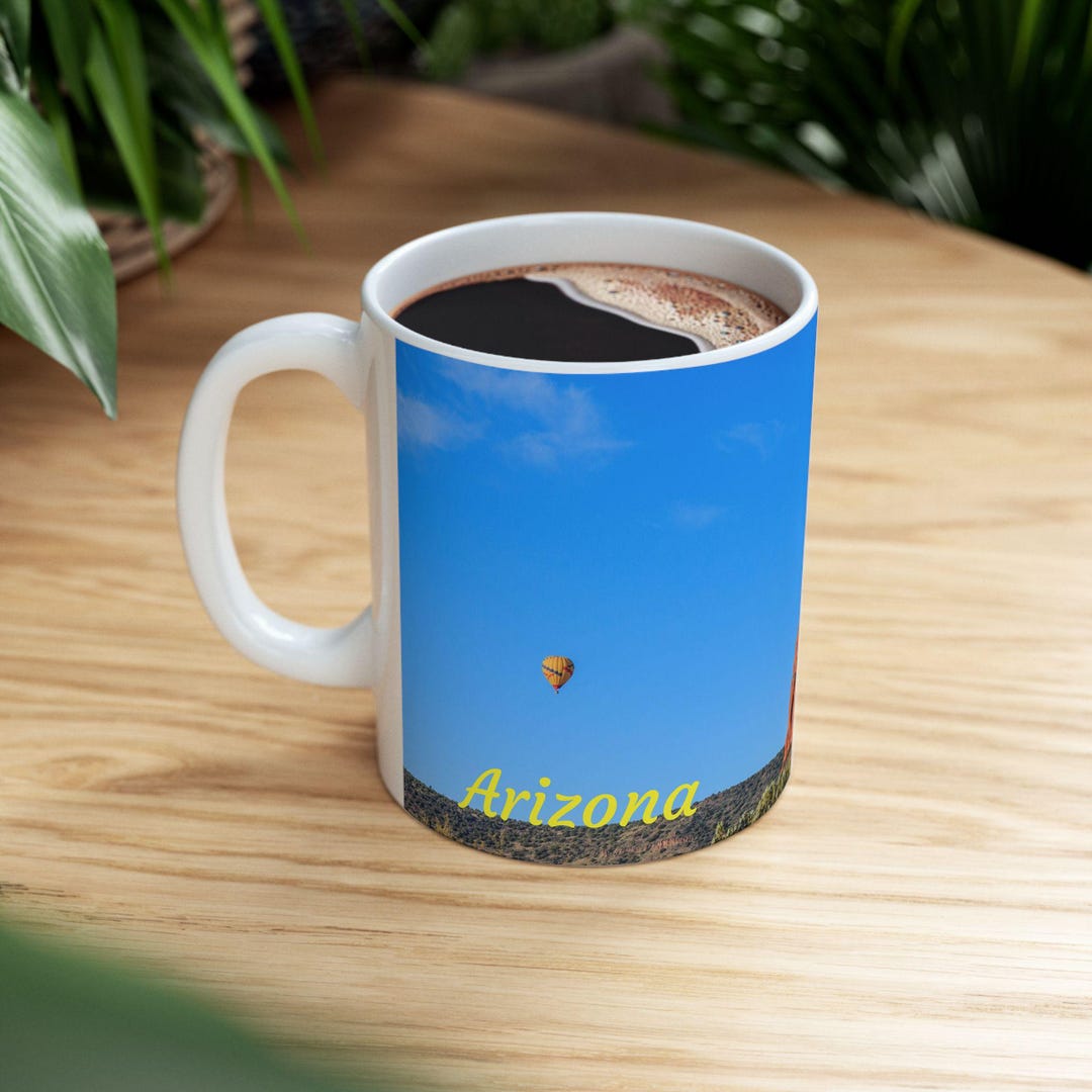 Arizona - Sedona Balloon and Red Rock Butte Ceramic Photo Mug - Etsy