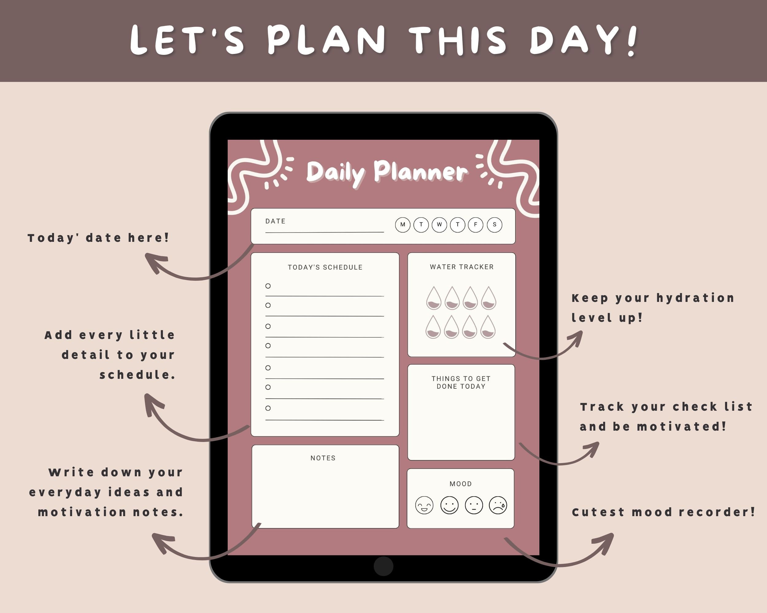 Daily Planner Reusable Daily Planner ADHD Planner Digital Planner ...