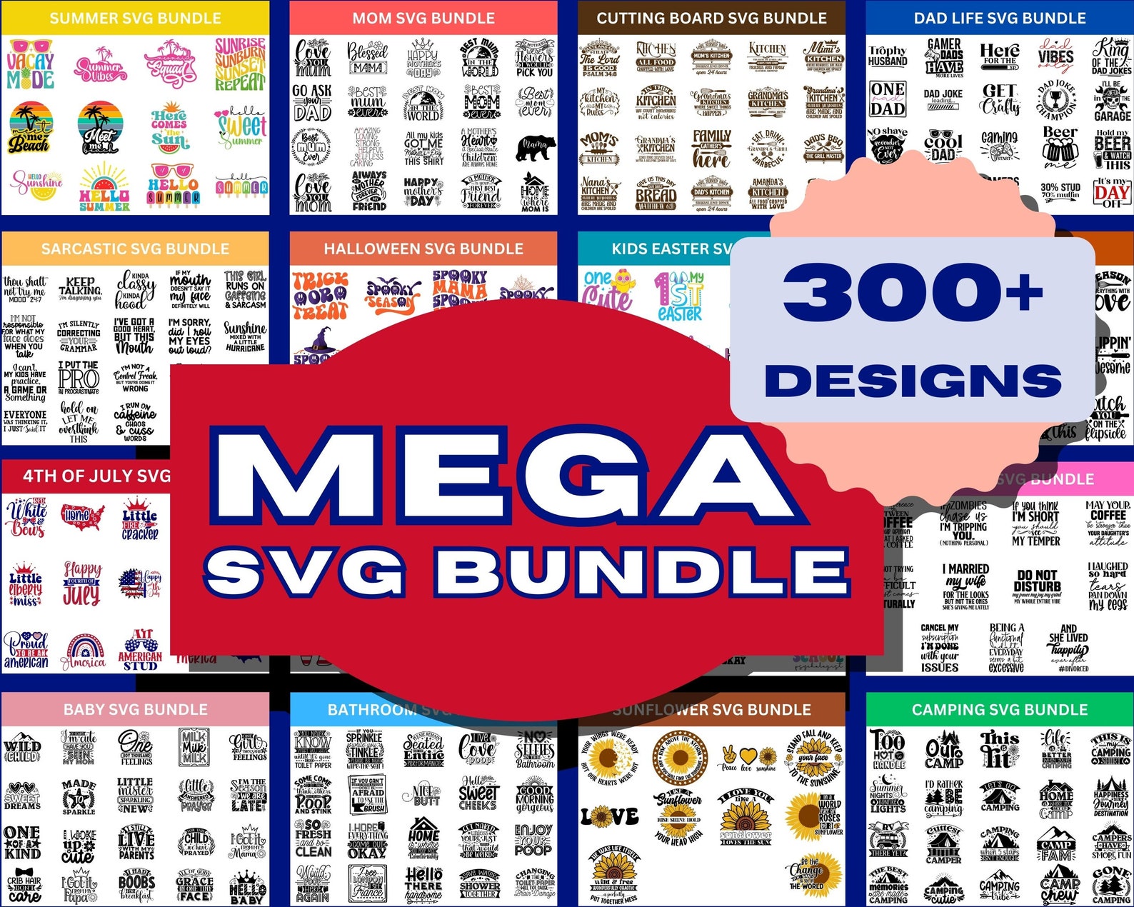 The Mega SVG Bundle Svg Bundle for T Shirt Designs SVG Svg Files for ...