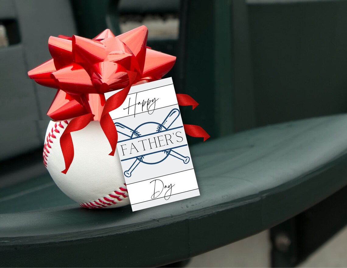 Fathers Day Gift Tag Baseball Printable - Etsy