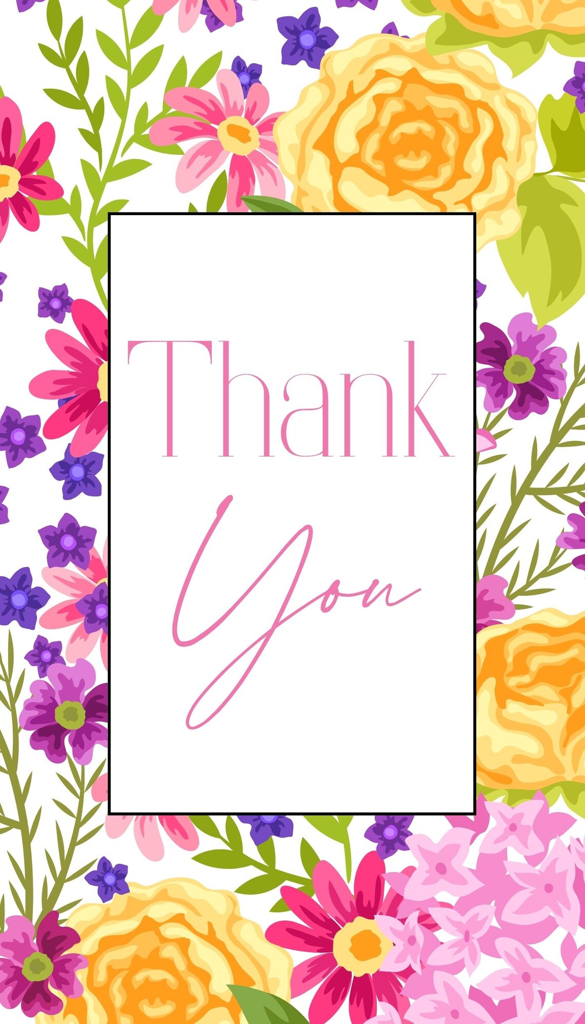 Floral Thank You Gift Tags: Printable Template (PDF) - Etsy