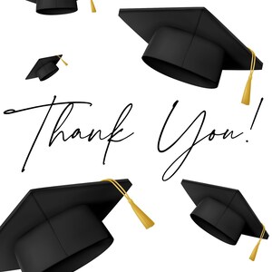 Graduation Thank You Gift Tag Graduation Caps Gift Tag - Etsy