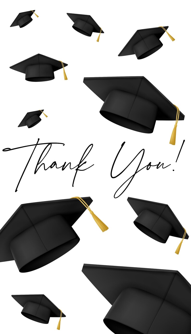 Graduation Thank You Gift Tag Graduation Caps Gift Tag - Etsy
