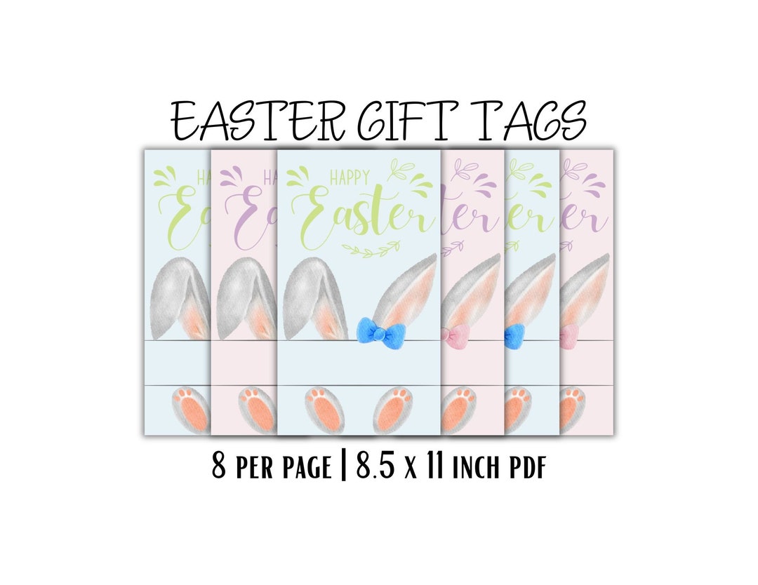 Easter Gift Tags, Name Tag Template, Printable Gift Tag, Happy Easter ...