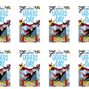 Father's Day Gift Tags, Superdad Comic Fathers Day Gifts, Superhero Dad ...