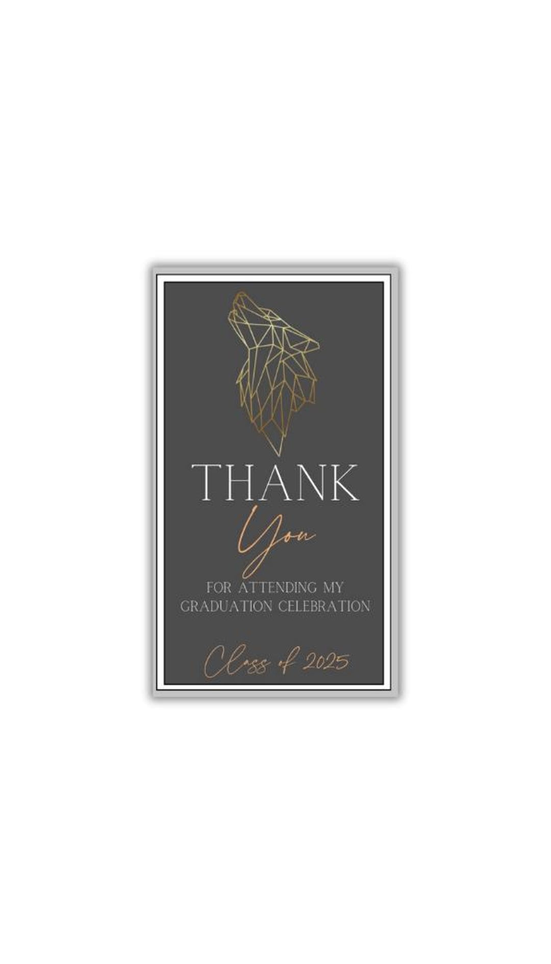 Graduation Party 2025 Thank You Wolf Gift for Students Instant Download ...