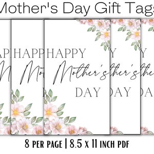 Mother's Day Gift Tag Pink Flower, Happy Mothers Day, Printable Gift ...