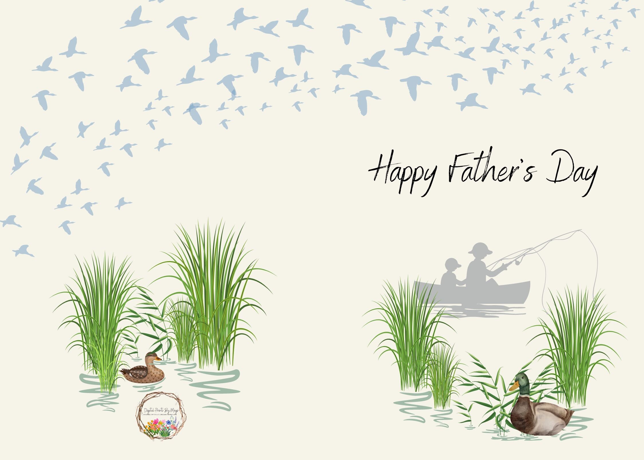 Father's Day Fishing Card: Printable Greeting Card for Dad (PDF) - Etsy