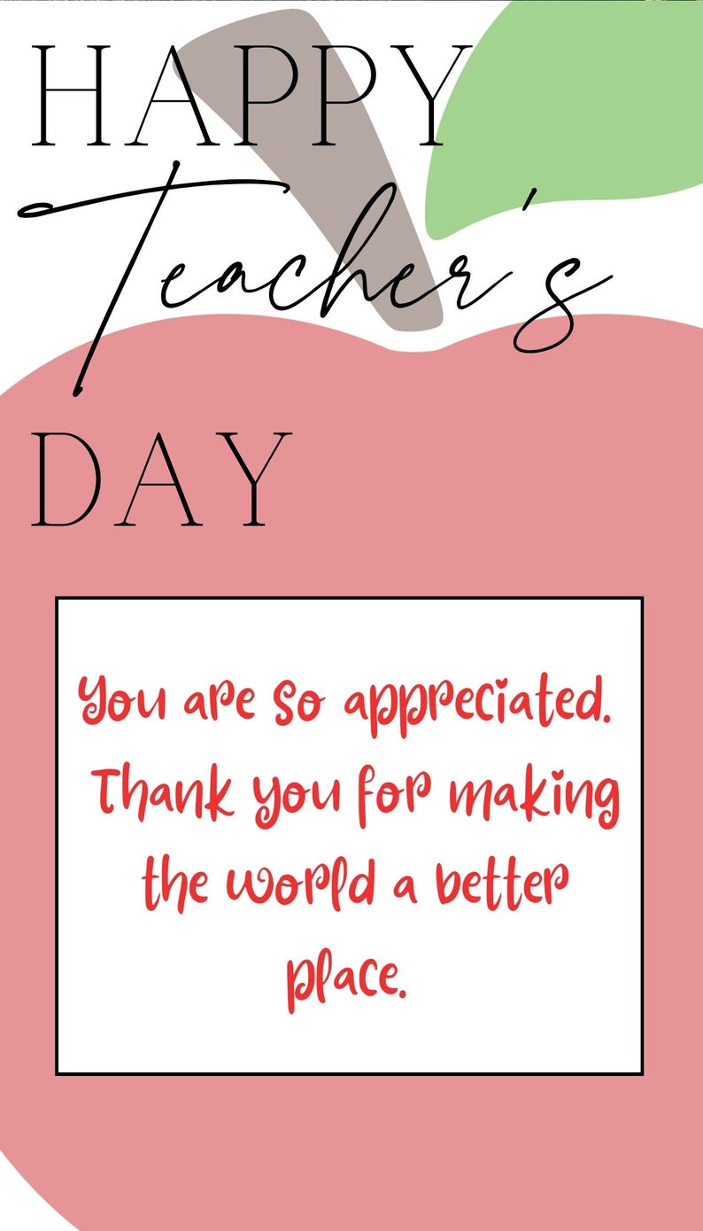 Teacher Appreciation Gift Tag Printable: Thank You Favor Tags (PDF) - Etsy