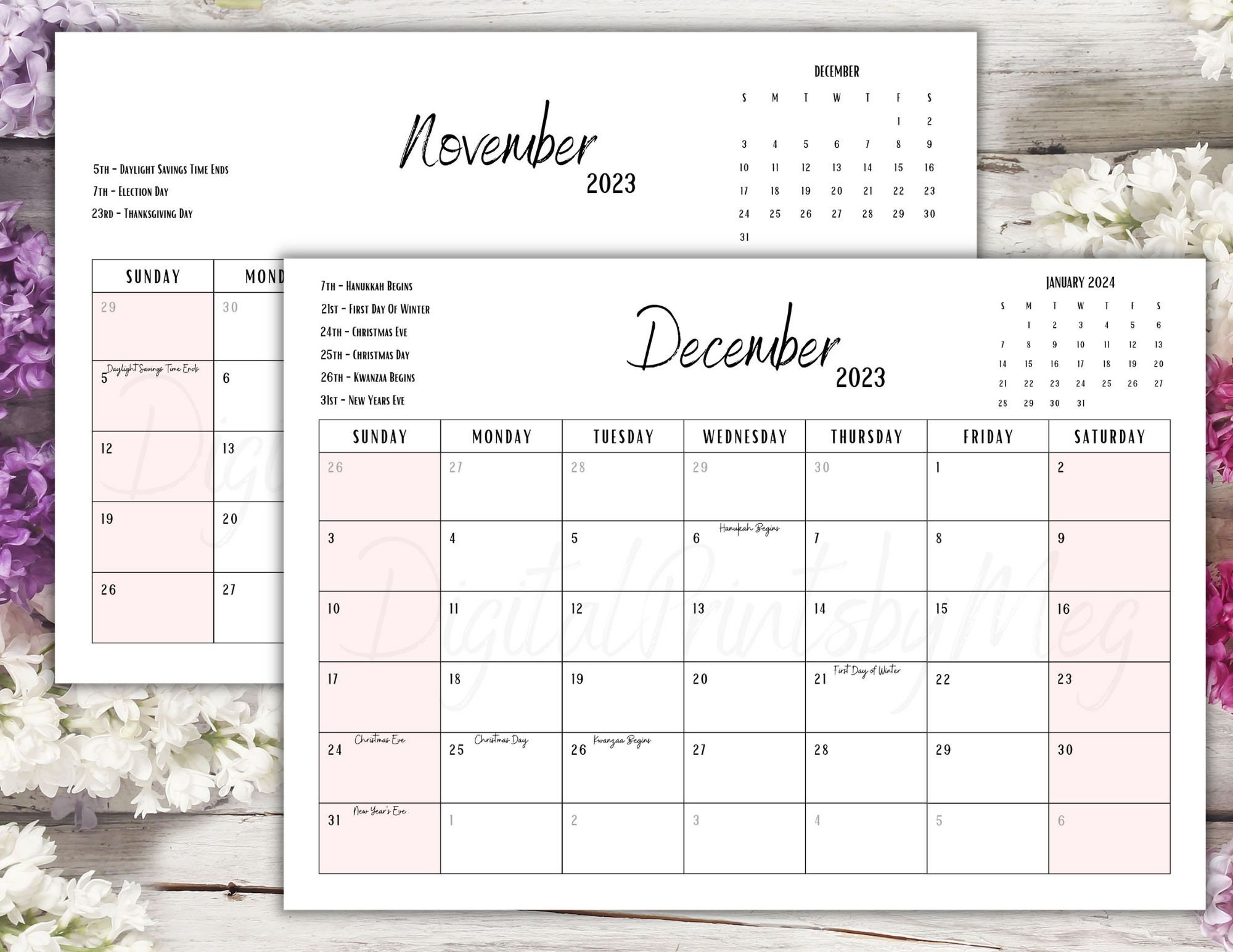 2023 Printable Wall Calendar, Printable Calendar, Monthly Calendar ...