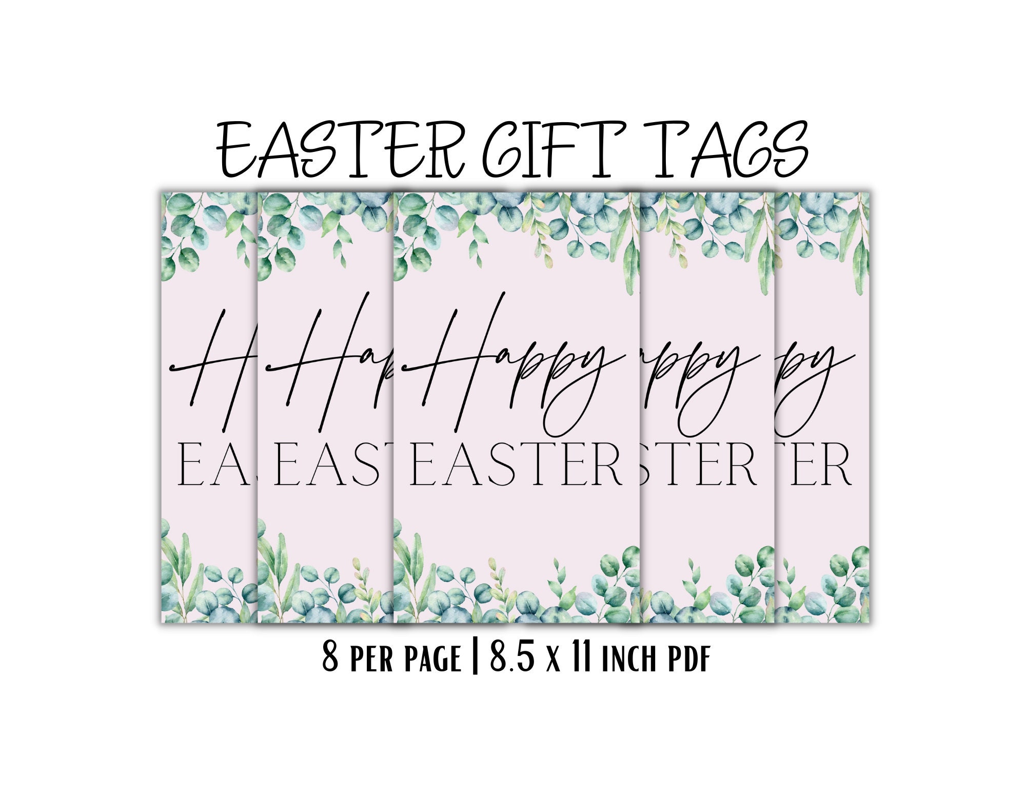 Floral Easter Gift Tags: Printable Basket Labels (PDF) - Etsy