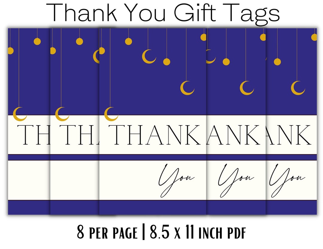 Thank You Moon and Stars Baby Shower Gift Tag Printable PDF SVG ...