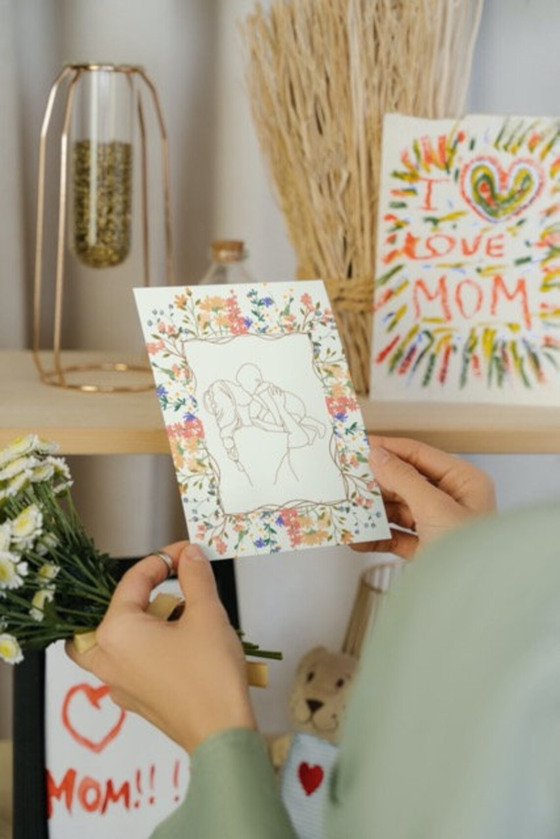 Mothers Day Greeting Card Printable, Mom and Baby, Happy Mother's Day ...