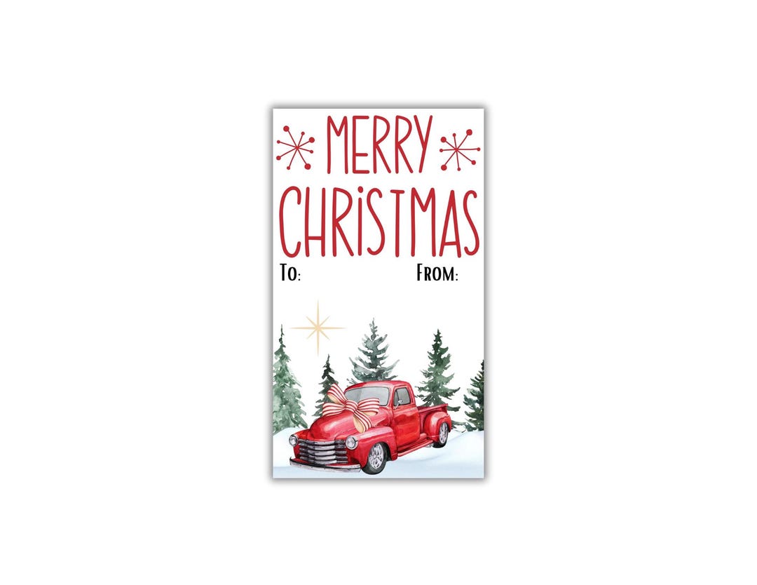 Red Truck Christmas Gift Tags – Printable Holiday Favor Tags (PDF) - Etsy