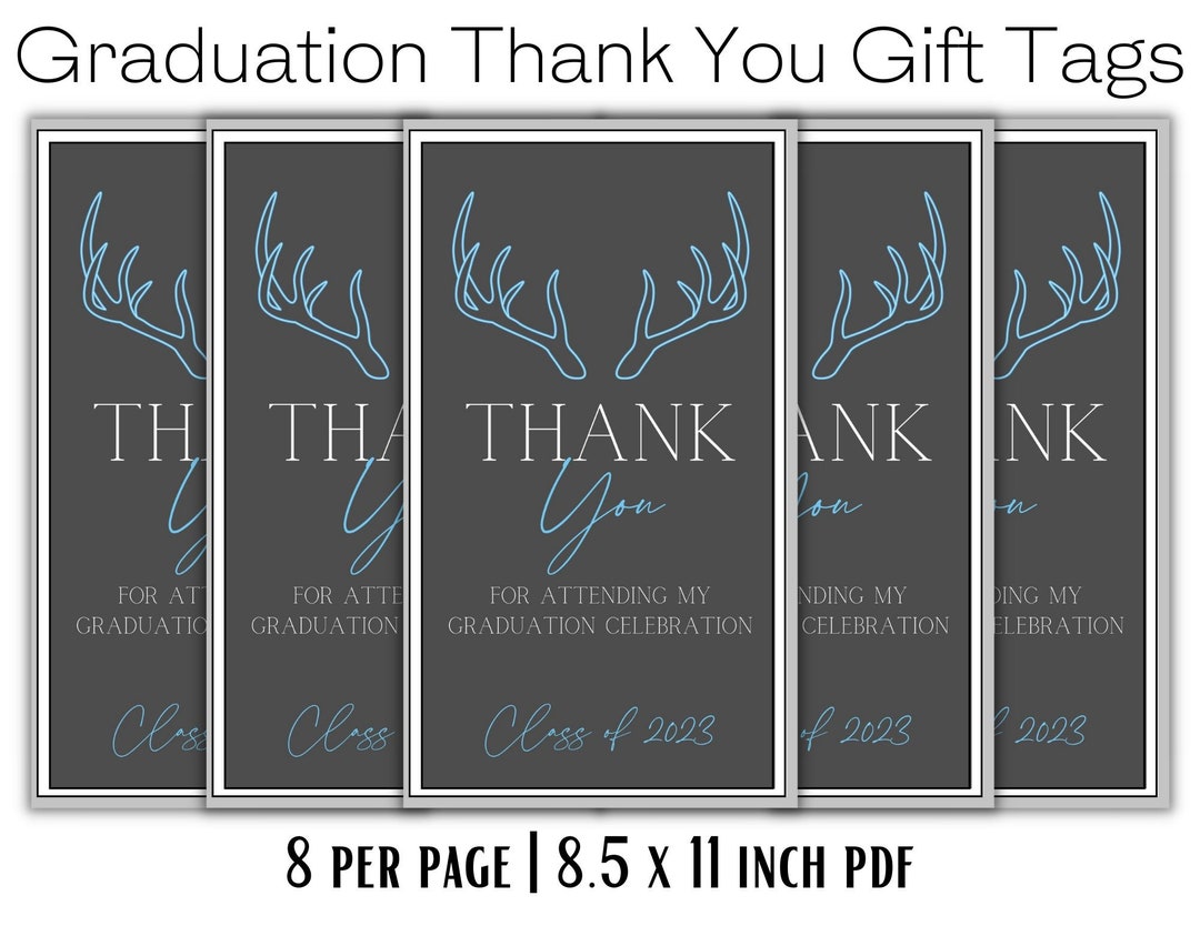Graduation Printable PDF Party Favor Thank You Gift Tag - Bucks Mascot ...