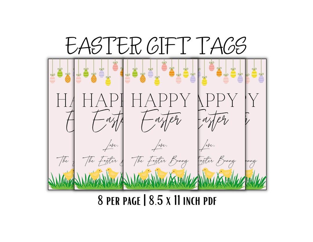 Easter Gift Tags, Three Little Chicks, Printable Gift Tag, Happy Easter ...