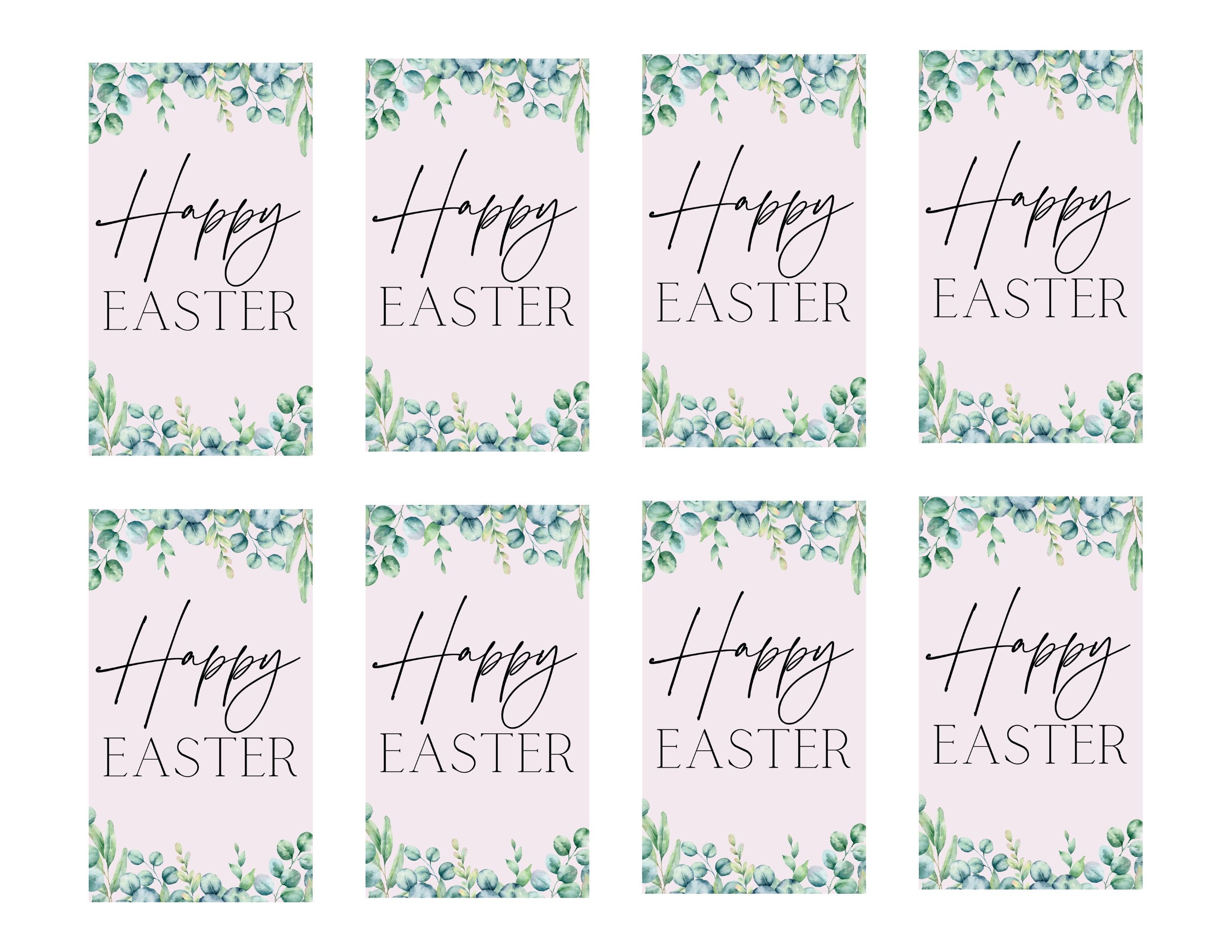 Easter Gift Tags, Eucalyptus, Printable Gift Tag, Happy Easter Labels ...