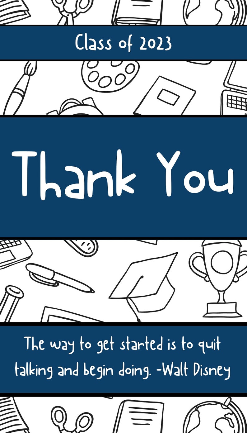 Graduation Printable PDF Party Favor Thank You Gift Tag - for Kids ...