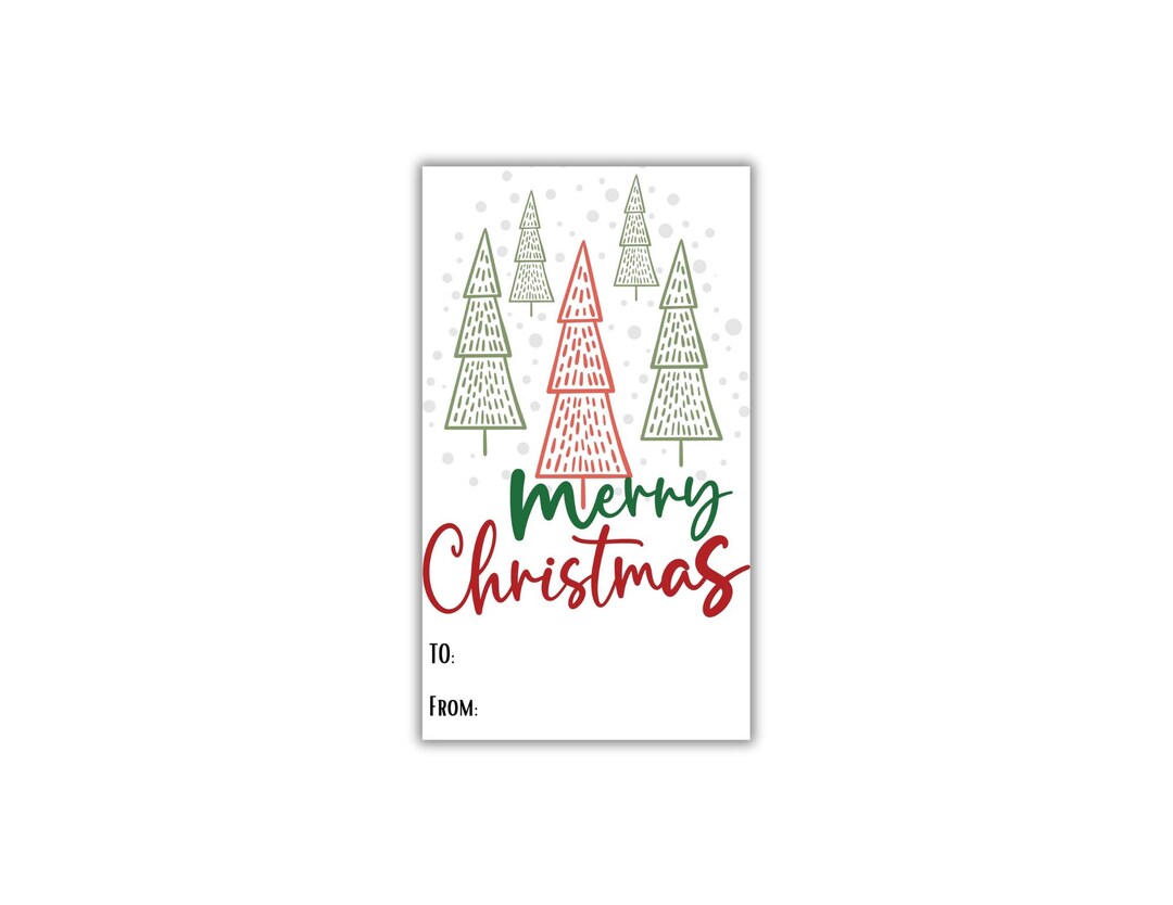 Christmas Trees Gift Tags: Printable Holiday Tags (PDF) - Etsy