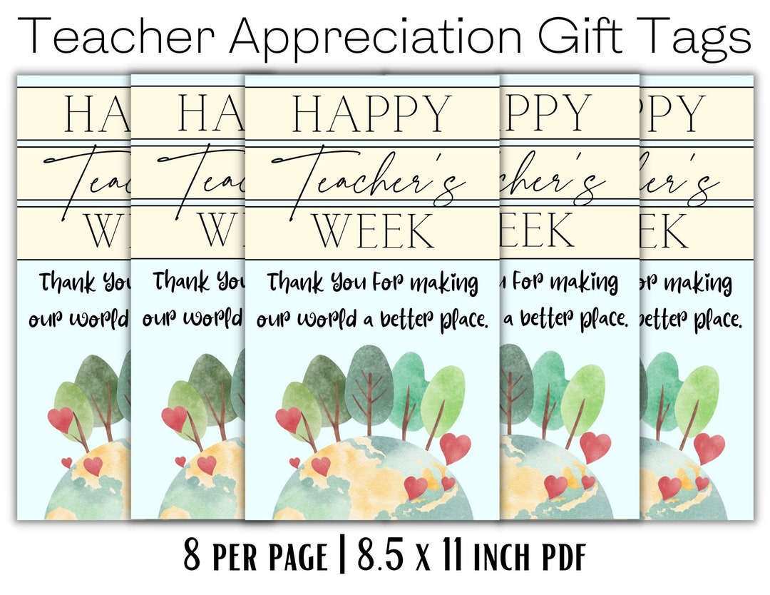 Teacher Appreciation Printable PDF Gift Tag to Use as a Card for Gift ...