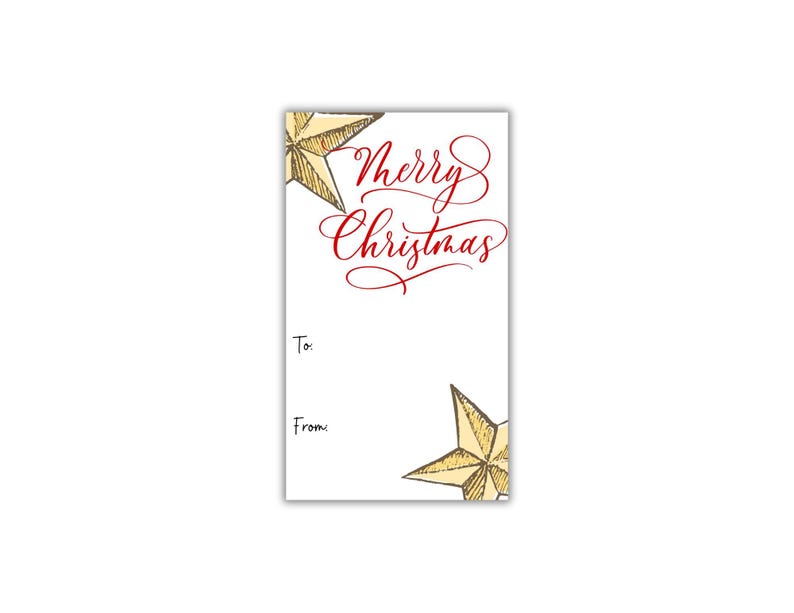 Merry Christmas Star Gift Tags: Printable PDF (8.5x11 Inch) - Etsy