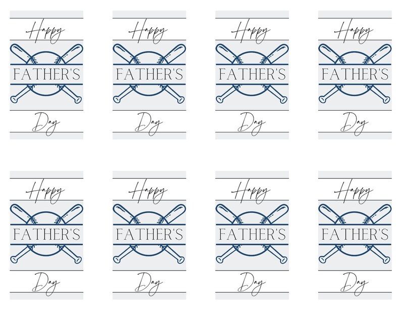 Fathers Day Gift Tag Baseball Printable - Etsy