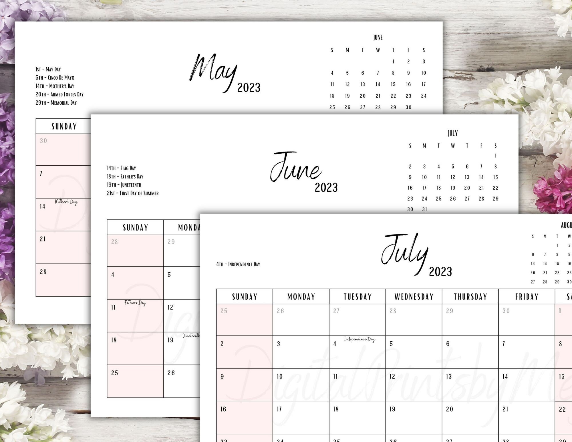 2023 Printable Wall Calendar, Printable Calendar, Monthly Calendar ...