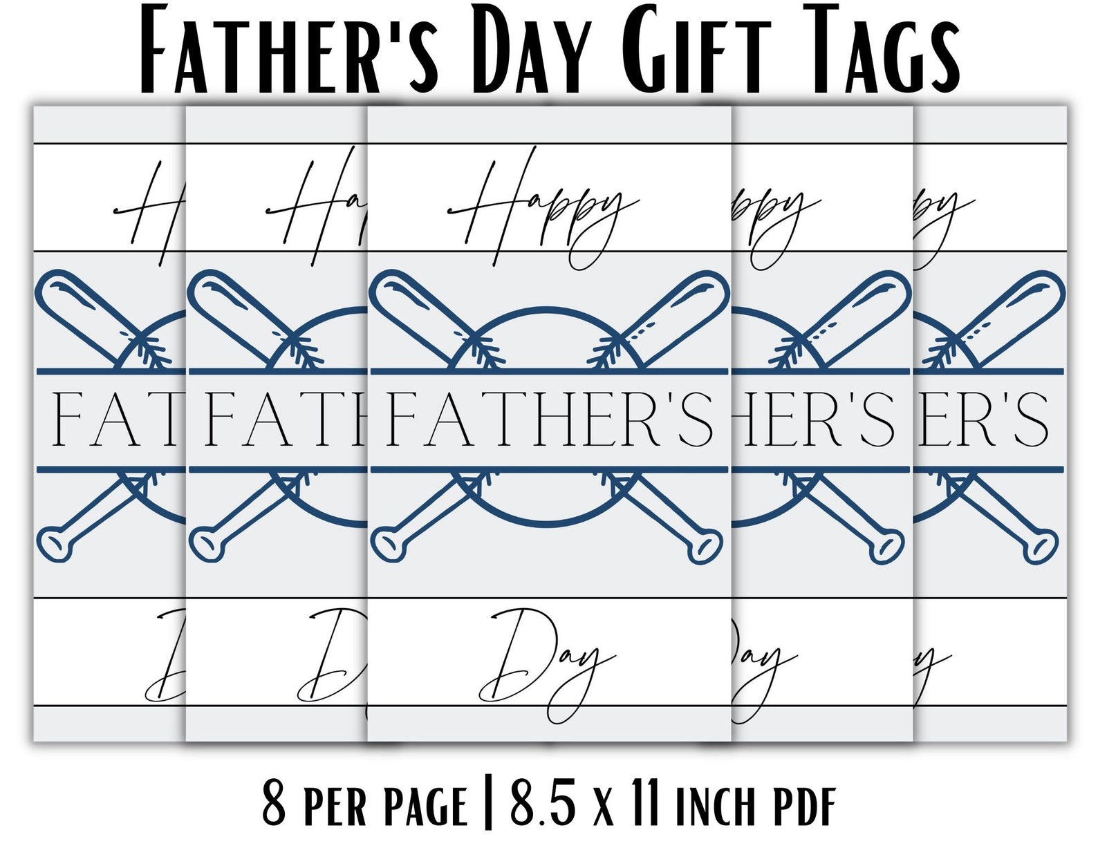 Fathers Day Gift Tag Baseball Printable - Etsy
