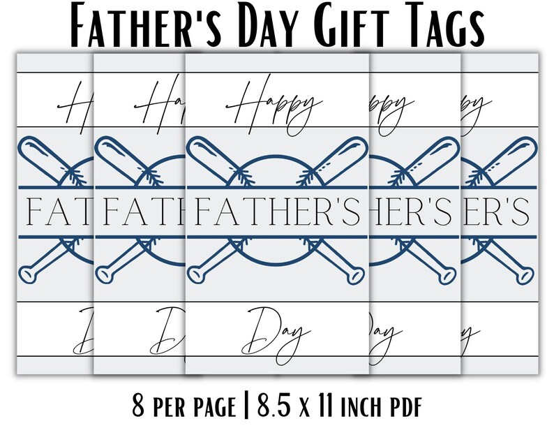 Fathers Day Gift Tag Baseball Printable - Etsy