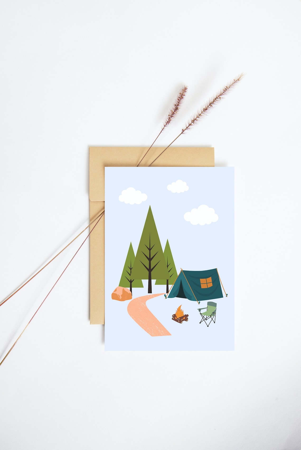 Fathers Day Greeting Card Printable, Camping, Happy Father's Day, Gift ...