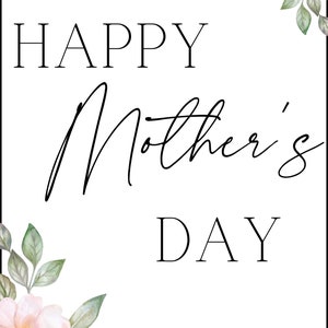 Mother's Day Gift Tag Pink Flower, Happy Mothers Day, Printable Gift ...