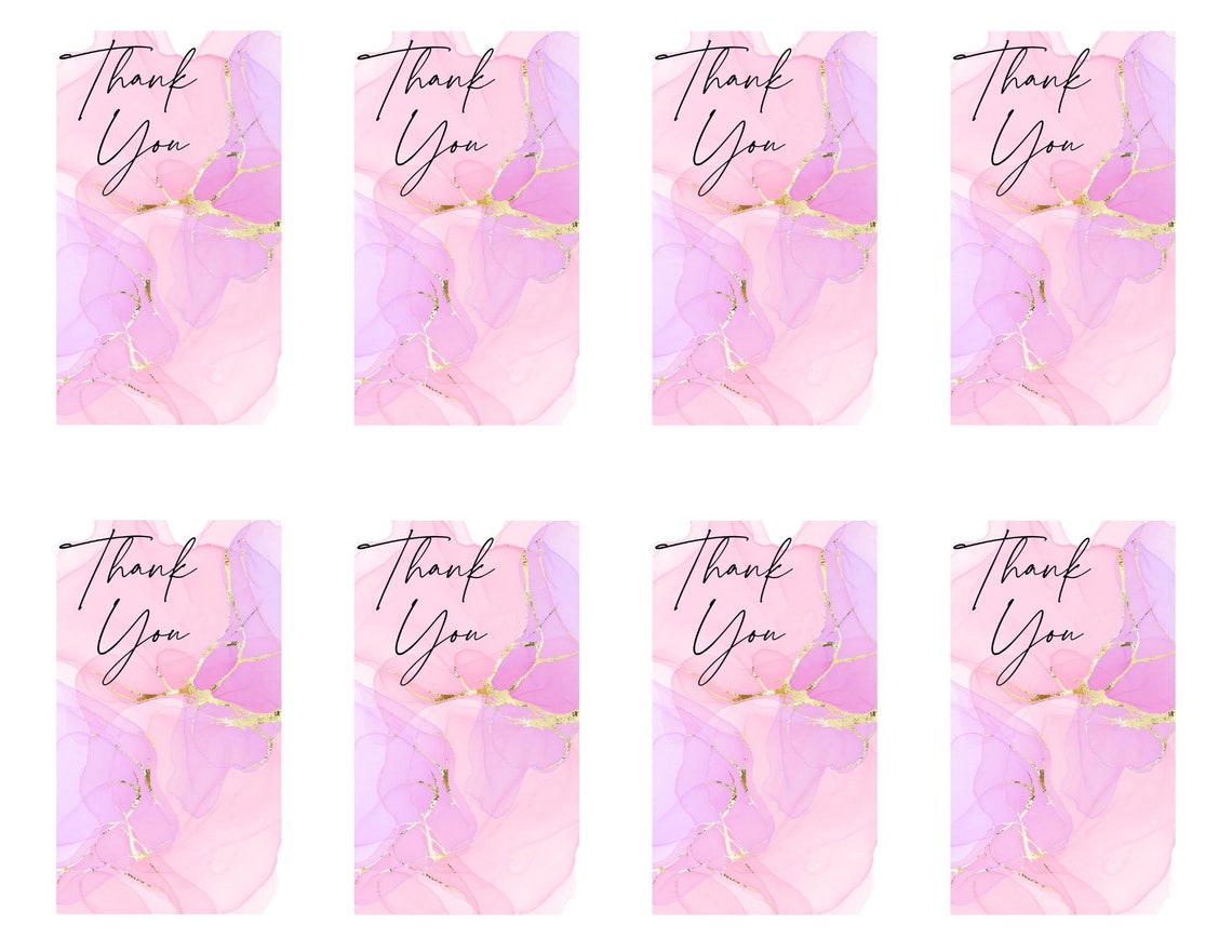 Thank You Pink Swirl Gift Tag Printable PDF SVG Template Gift Tag for ...
