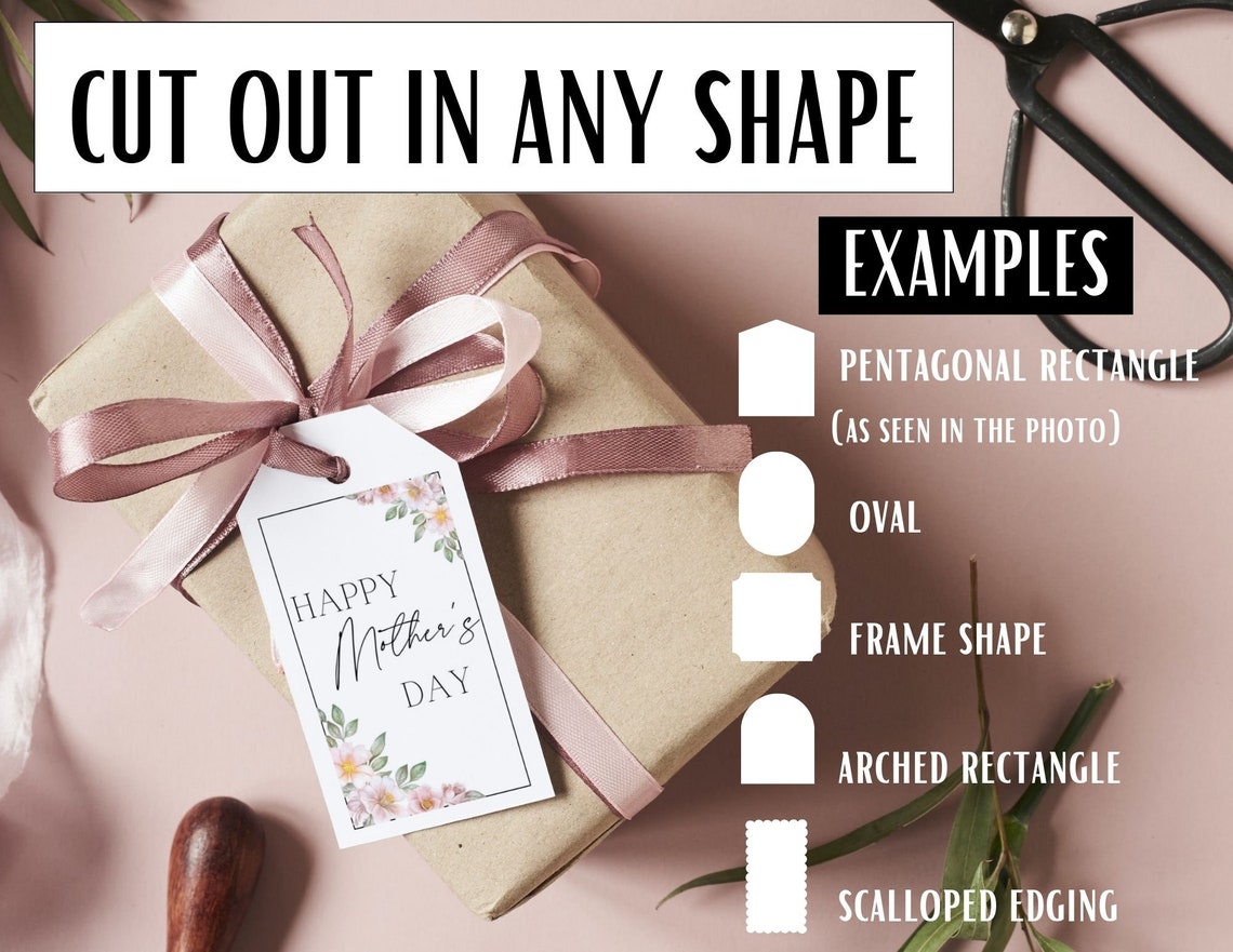 Mother's Day Gift Tag Pink Flower, Happy Mothers Day, Printable Gift ...