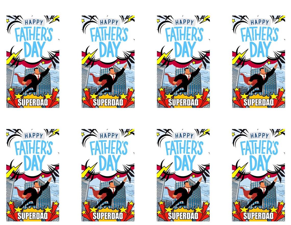 Father's Day Gift Tags Superdad Comic Fathers Day Gifts - Etsy