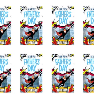 Father's Day Gift Tags Superdad Comic Fathers Day Gifts - Etsy