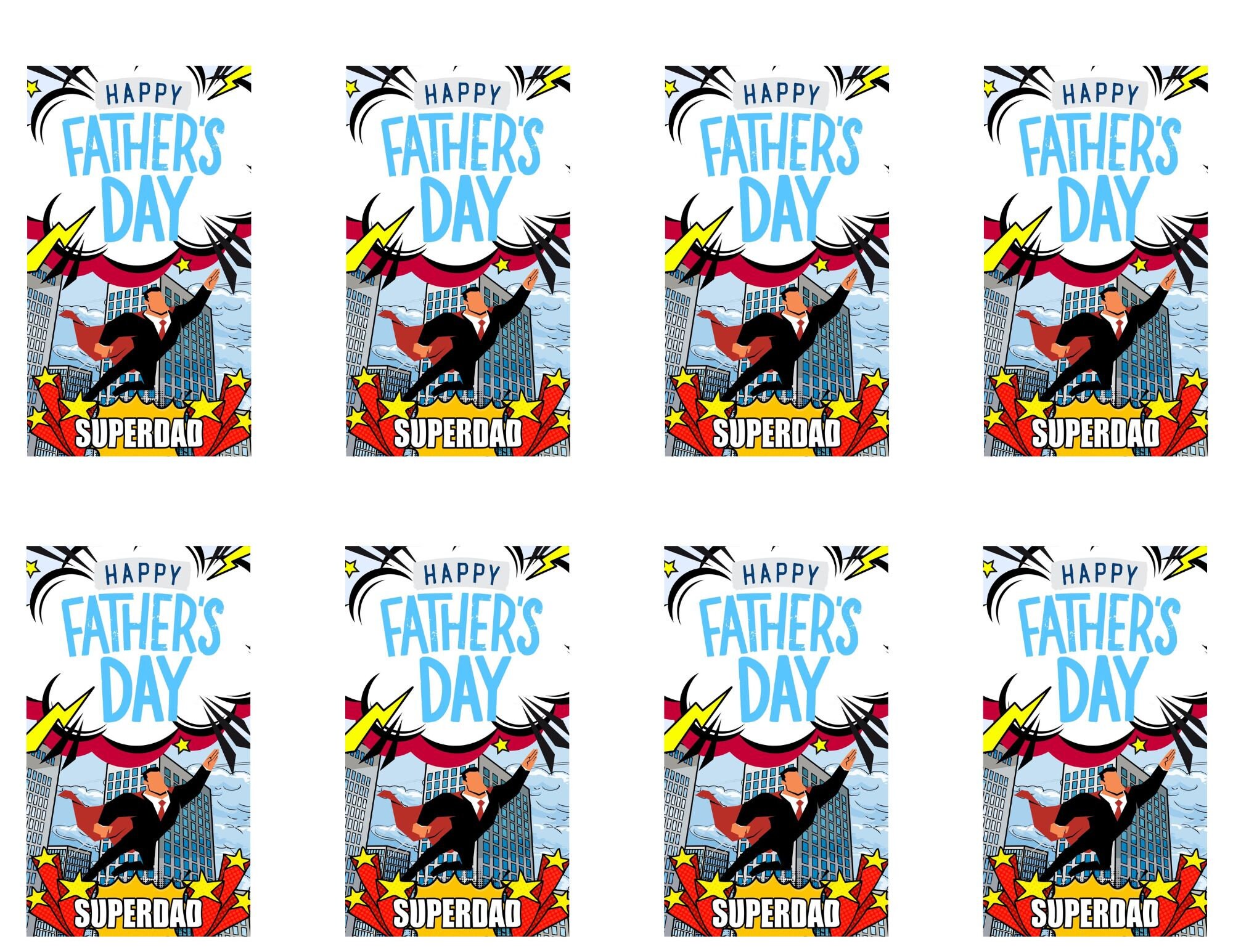 Father's Day Gift Tags Superdad Comic Fathers Day Gifts - Etsy