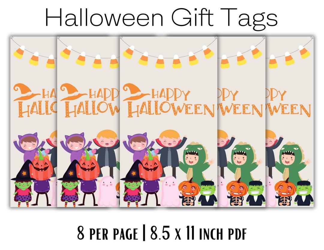 Kids Costume Happy Halloween Gift Tag Printable Happy - Etsy