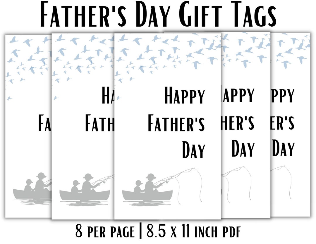 Father's Day Gift Tags, Fishing Buddy, Printable Gift Tag PDF, Dad Gift ...
