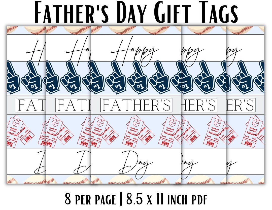 Father's Day Gift Tags, Baseball Tickets Gift Ideas, Fathers Day Sports ...