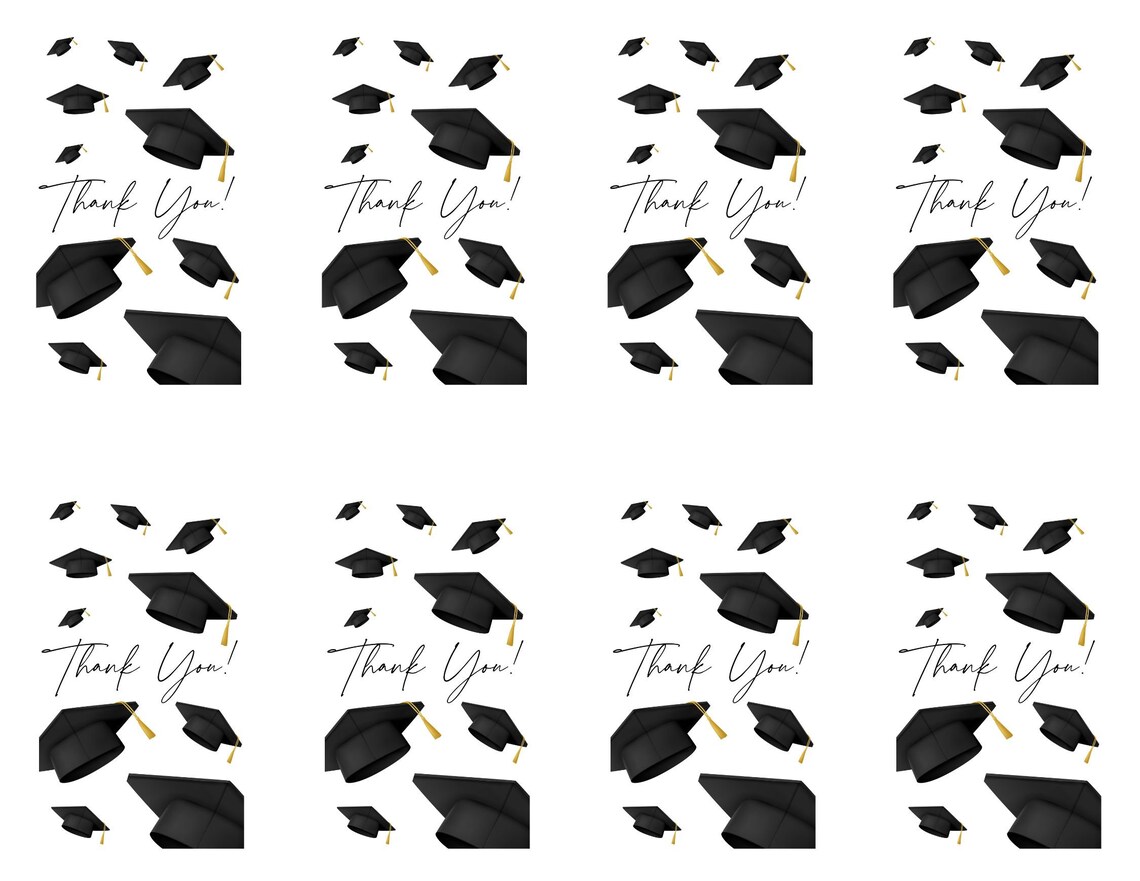 Graduation Thank You Gift Tag Graduation Caps Gift Tag - Etsy